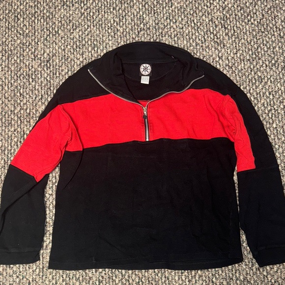 Sweaters | Mens Black And Red Halfzip Sweater | Poshmark
